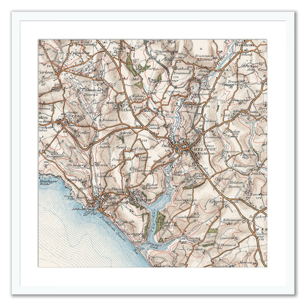 Framed Map - Custom Vintage Ordnance Survey Map 1906-1913 from Love ...