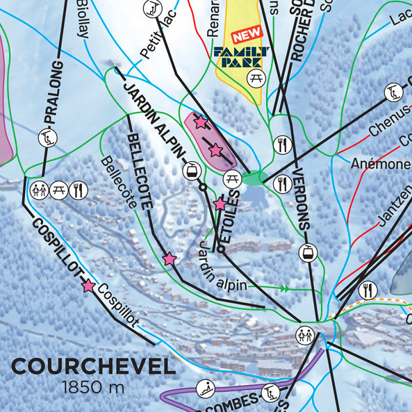 Courchevel - Piste Map Canvas Print from Love Maps On...