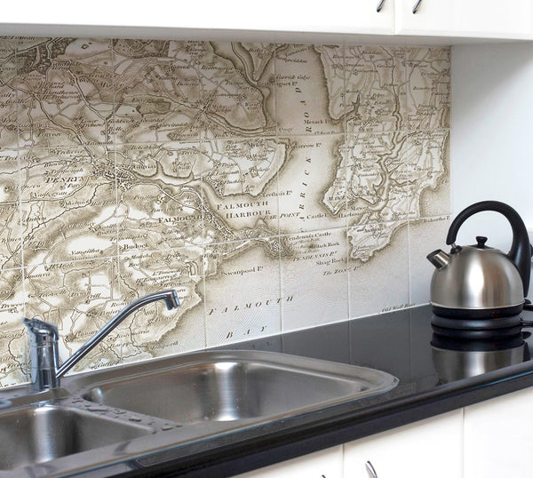 Ceramic Map Tiles - Personalised Vintage Ordnance Survey 1805-1895 (Ol ...