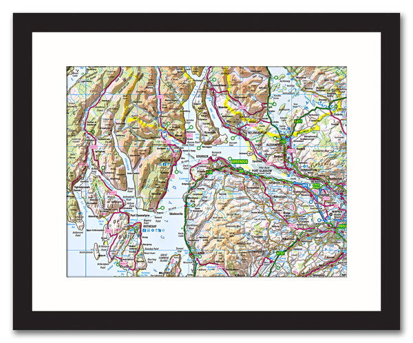 Framed Map - Custom Ordnance Survey Regional Map from Love Maps On...