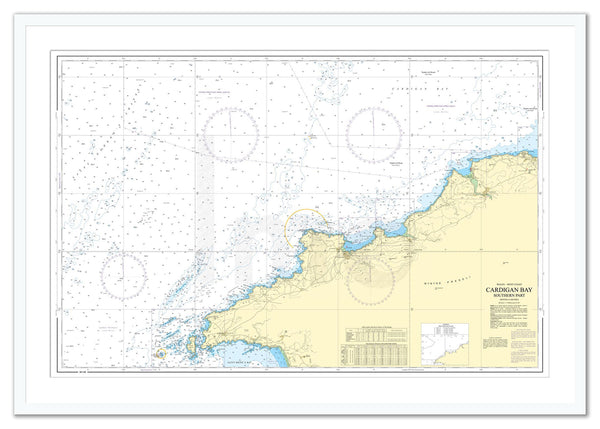 Framed Nautical Chart - Admiralty Chart 1973 - Cardigan Bay Southern P ...