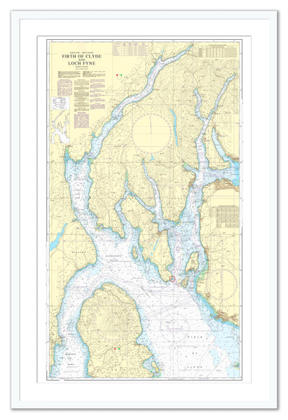 Framed Nautical Chart - Admiralty Chart 2131 - Firth of Clyde and Loch ...