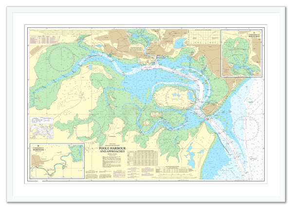 Framed Nautical Chart - Admiralty Chart 2611 - Poole Harbour and Appro ...