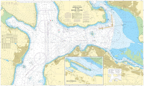 Nautical Chart Wallpaper - 1994 Approaches to the River Clyde from Love ...