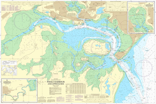 Nautical Chart Wallpaper - 2611 Poole Harbour and Approaches from Love ...