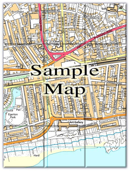 Ceramic Map Tiles - Personalised Ordnance Survey Street Map - High Det ...