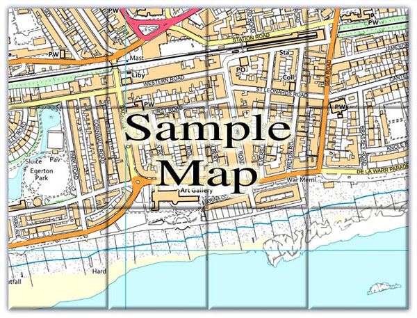Ceramic Map Tiles - Personalised Ordnance Survey Street Map - High Det ...