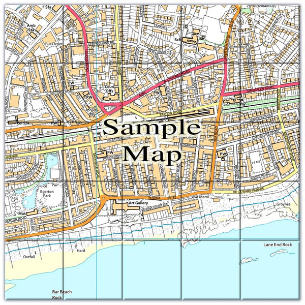 Ceramic Map Tiles - Personalised Ordnance Survey Street Map - High Det ...