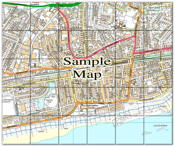 Ceramic Map Tiles - Personalised Ordnance Survey Street Map - High Det ...