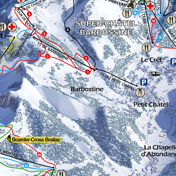 Châtel - Piste Map Canvas Print from Love Maps On...