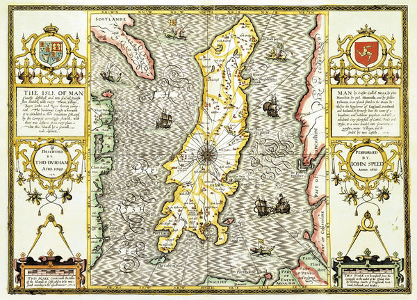 Map Canvas - Vintage County Map - Isle of Man from Love Maps On...