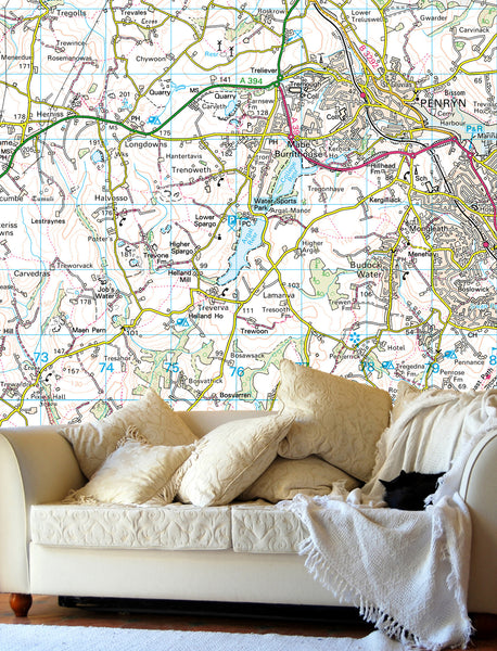 Map Wallpaper - Custom Ordnance Survey Landranger Map from Love Maps On...