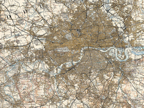 Map Canvas - Ordnance Survey Map of London (1906-1913) from Love Maps On...