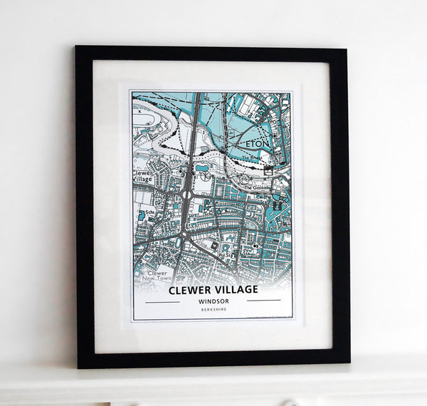 Framed Map - Custom Urban Art Print from Love Maps On...