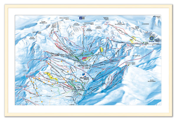 Framed Piste Map - Val Thorens & Les Menuires from Love Maps On...