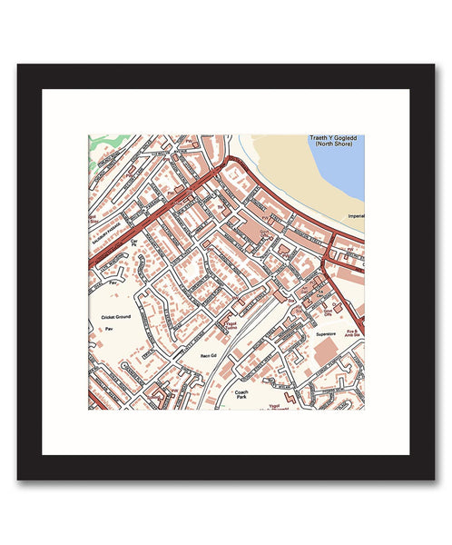 Framed Map - Custom Ordnance Survey Street Map - Classic from Love Maps ...