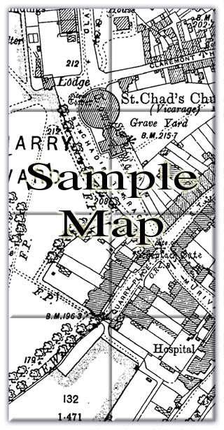 Ceramic Map Tiles - Personalised Vintage Ordnance Survey High Detail V ...