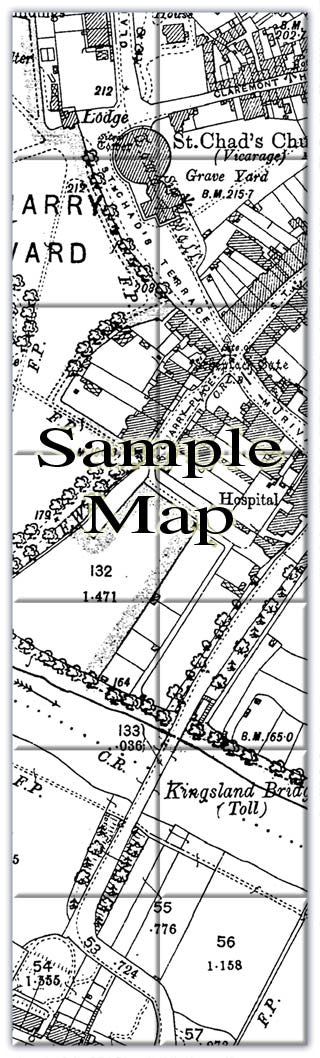 Ceramic Map Tiles - Personalised Vintage Ordnance Survey High Detail V ...