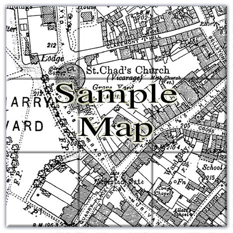 Ceramic Map Tiles - Personalised Vintage Ordnance Survey High Detail V ...