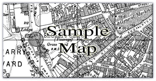 Ceramic Map Tiles - Personalised Vintage Ordnance Survey High Detail V ...