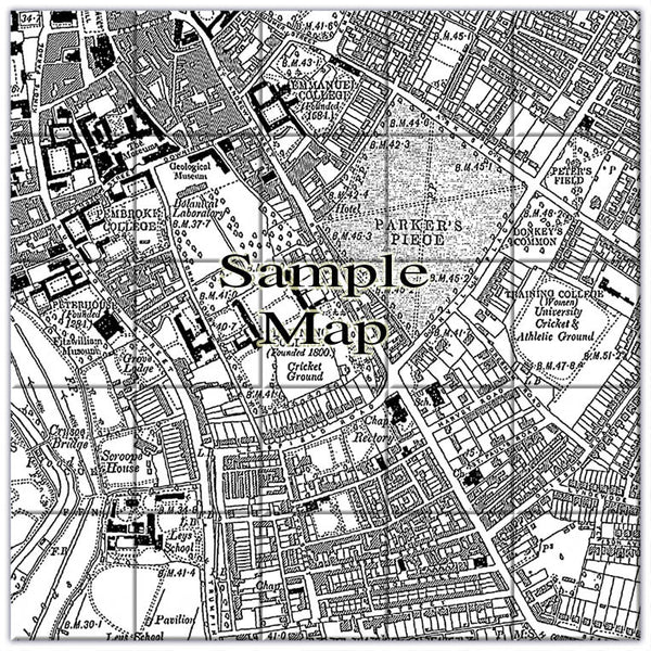 Ceramic Map Tiles - Personalised Vintage Ordnance Survey Victorian Str ...
