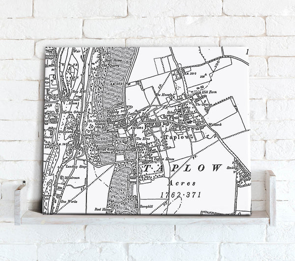 Map Canvas - Custom Vintage Ordnance Survey Map - Victorian Street Map ...